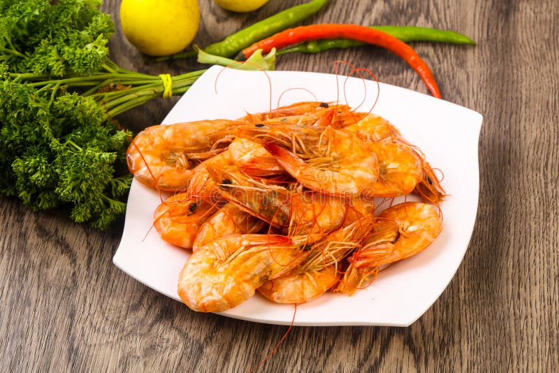 Boiled prawns stock photo. Image of macro, prawns, boiled - 112199290