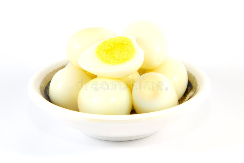 Boiled Quail Eggs On White Background Ready For Eat Stock Image Image