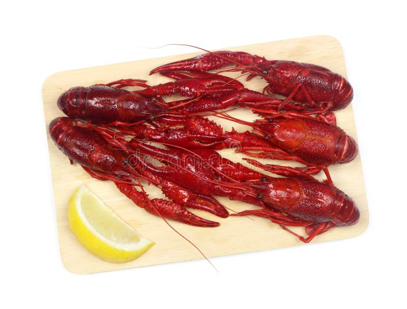 Boiled Red Crawfish on Wood Stock Photo - Image of healthy, plate: 83235810
