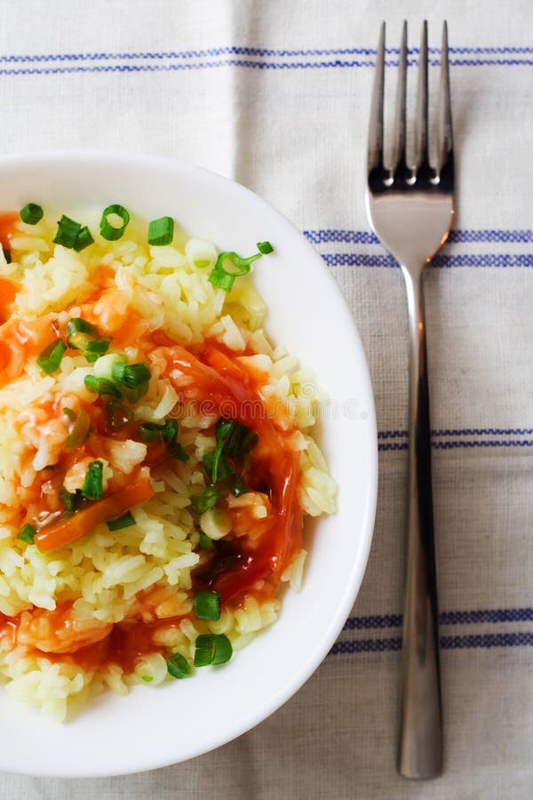 Boiled rice. stock photo. Image of basmati, dish, boiled - 4611798