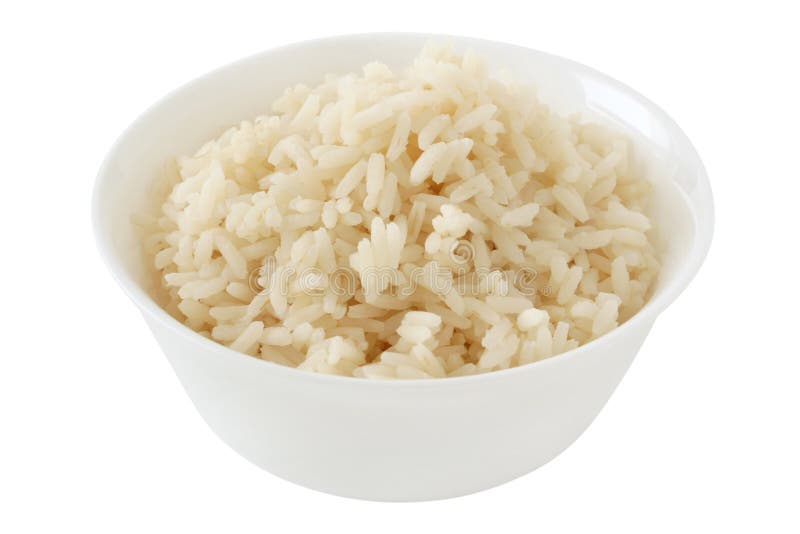 Boiled rice in a bowl stock image. Image of white, lunch - 19566353