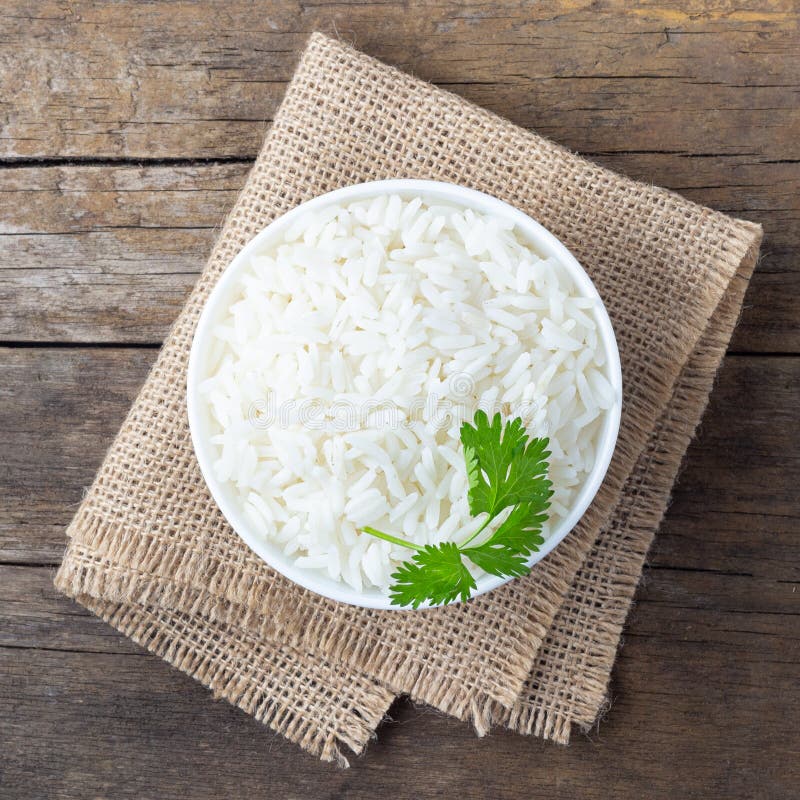 Boiled rice in a bowl. stock image. Image of cookery - 153750081