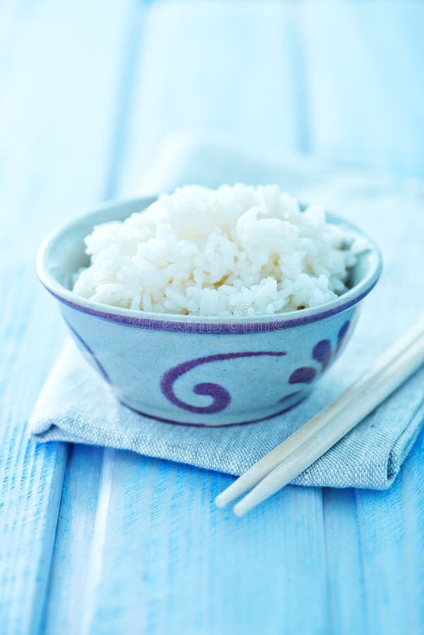 Boiled rice stock image. Image of lunch, chopsticks, onion - 55505071