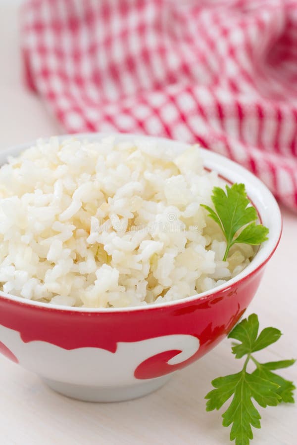 Boiled rice in a bowl stock photo. Image of light, healthy - 72974634