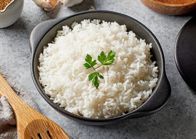Bowl of boiled rice stock image. Image of japan, asia - 347027485