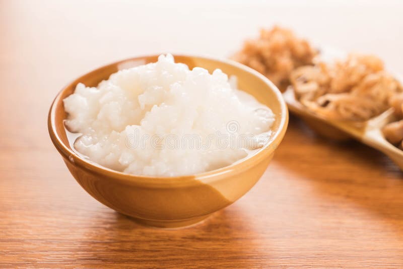 Boiled Rice with Pickled Radish Stock Image - Image of brown, rice ...