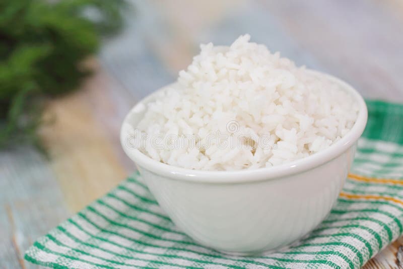 Boiled rice on plate stock image. Image of diet, health - 97389821