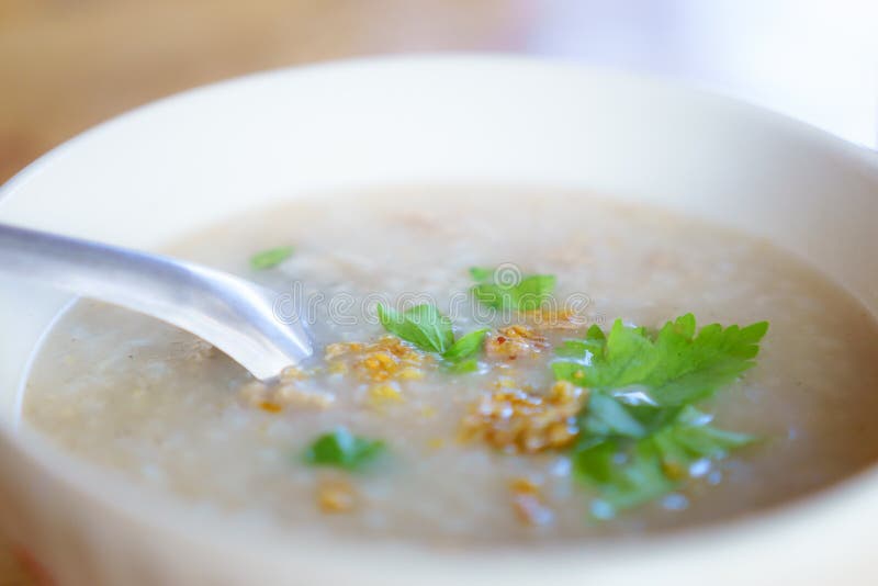 Boiled rice pork stock image. Image of wooden, thailand - 64870161