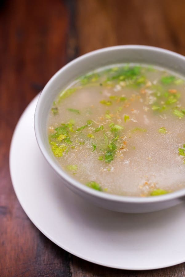 Boiled rice pork soup stock photo. Image of soup, delicious - 34786262
