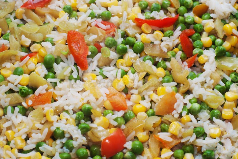 Boiled Rice with Vegetables Stock Image - Image of green, vegetarian ...