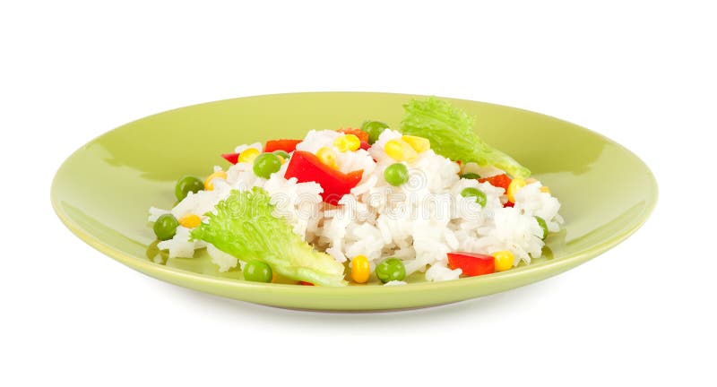 Boiled Rice with Vegetables Stock Photo - Image of closeup, rice: 23651538