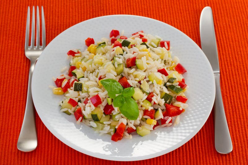 Boiled Rice with Vegetables Stock Photo - Image of boiled, meal: 20360070