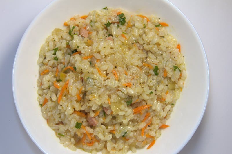 Boiled Rice. on a White Background Stock Image - Image of nutrition ...