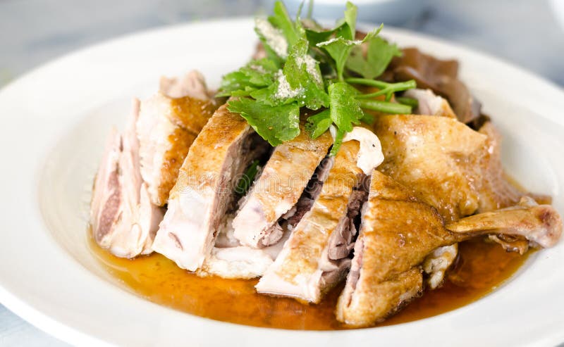 Boiled roast duck meat stock image. Image of green, gourmet - 108254013