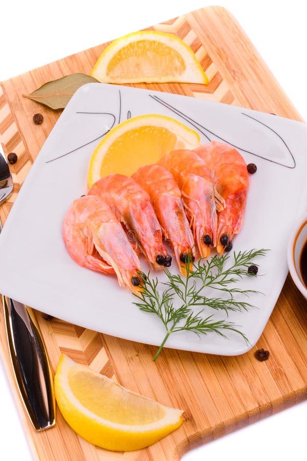 Boiled Shrimp on a Square Plate. Stock Photo - Image of king, healthy ...