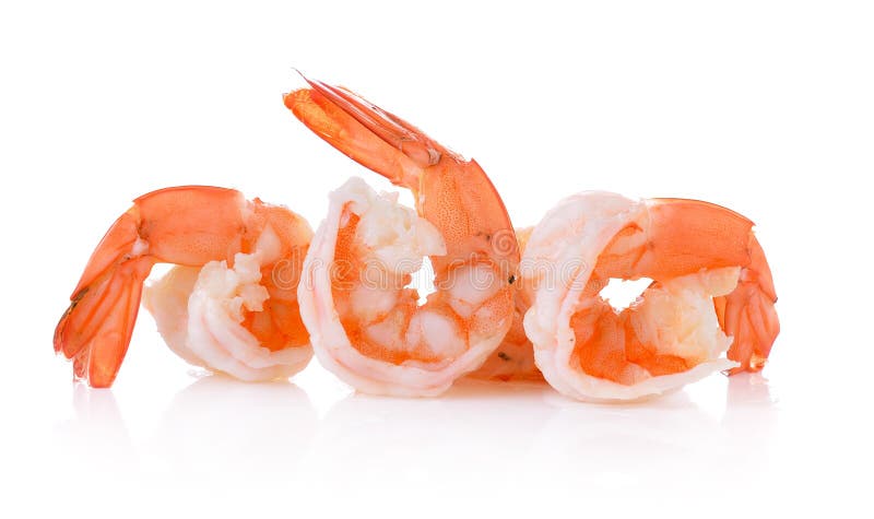 Cooked Shrimp Isolated on White Background. Stock Image - Image of ...