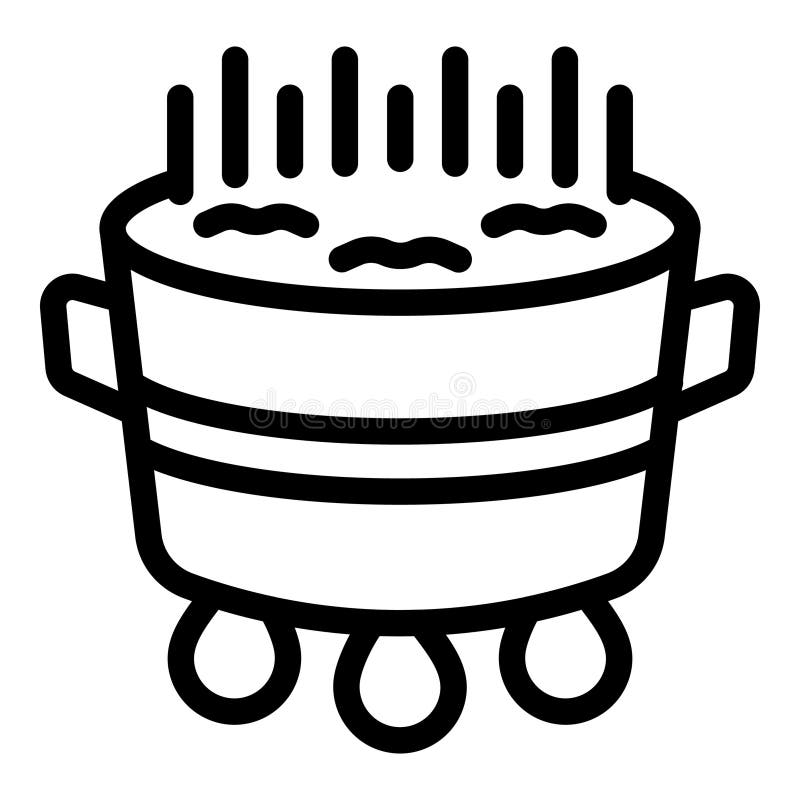 Boiled Soup Pot Icon Outline Vector. Menu Cuisine Stock Illustration ...