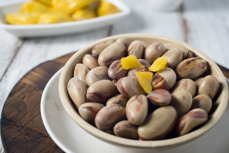 Boiled or Steamed Jack Fruit Seed, Traditional Healthy Snack for Tea or ...