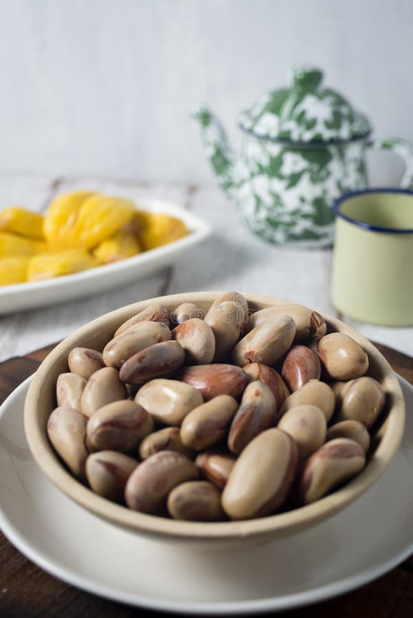 Boiled or Steamed Jack Fruit Seed, Traditional Healthy Snack for Tea or ...