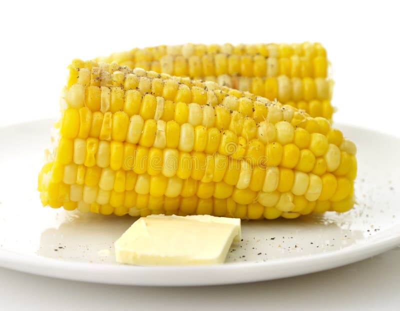 Boiled Sweet Corn stock photo. Image of salt, plate, organic - 21148450