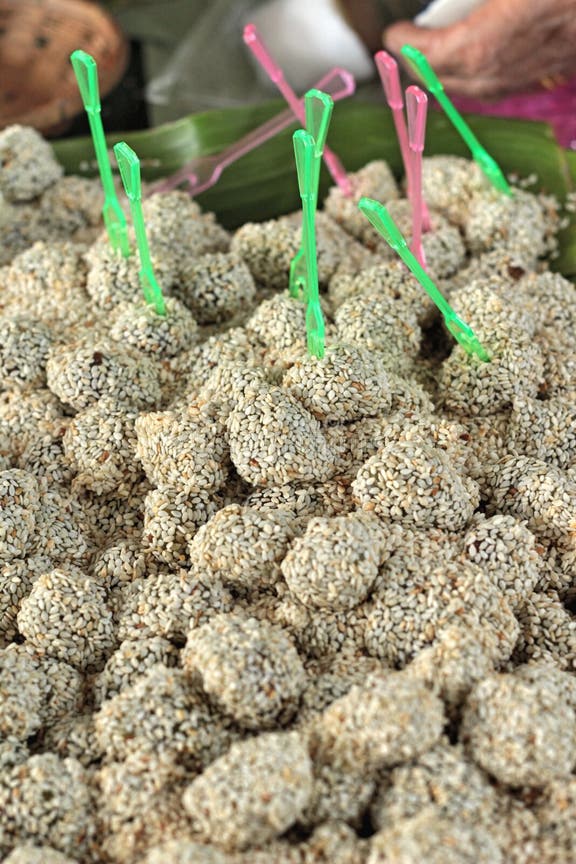 Boiled Sweets Put Sesame - Dessert Thailand Stock Image - Image of ...