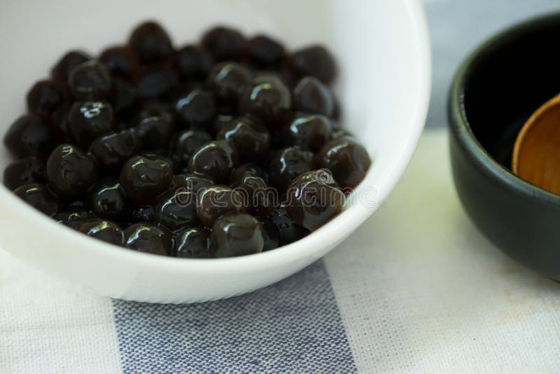 Tapioca Ball or Boba for Bubble Tea Stock Image - Image of food ...