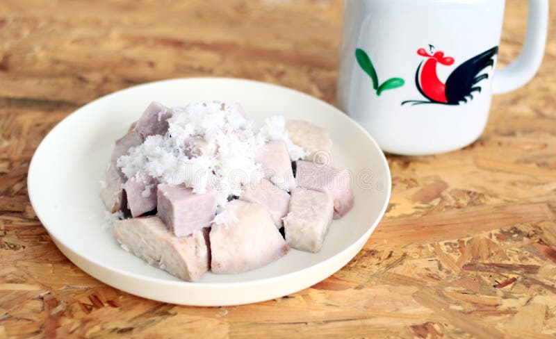 Boiled Taro stock photo. Image of diet, dalo, ginger - 230957420