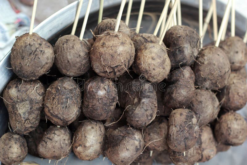 Boiled taro in the market stock image. Image of exotic - 38322633