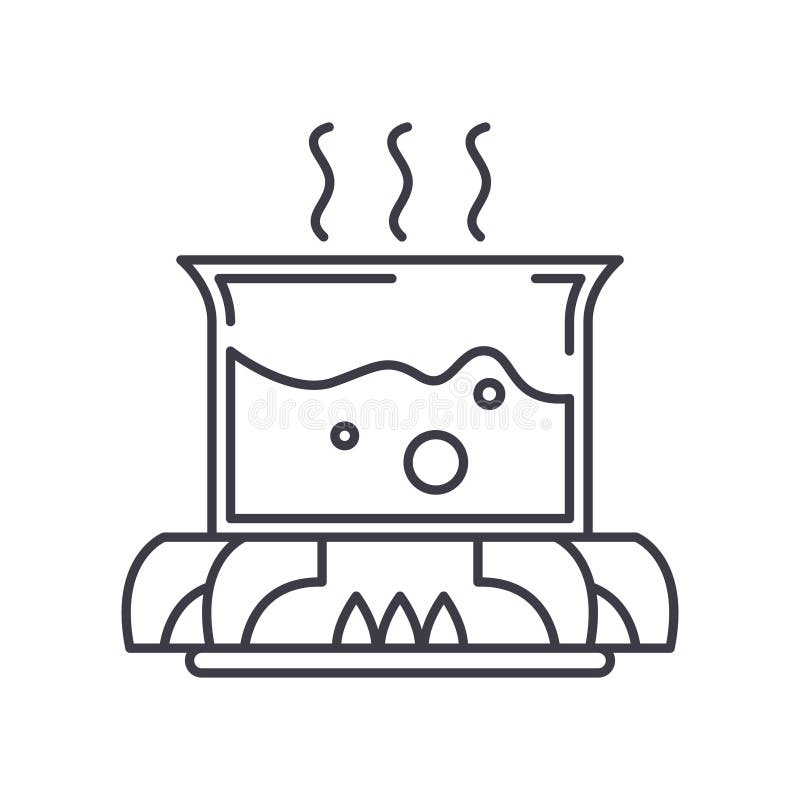 Boiled Water Icon, Linear Isolated Illustration, Thin Line Vector, Web ...