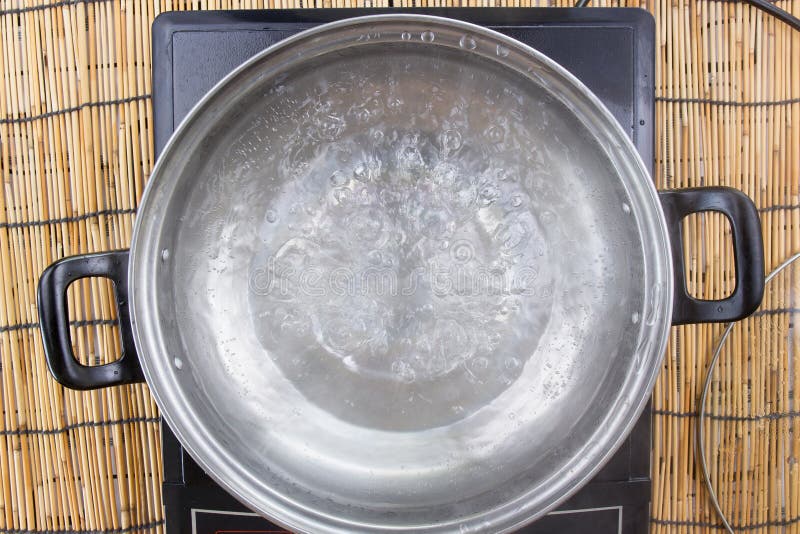 Boiled water in pot stock image. Image of heat, cooking - 75959093