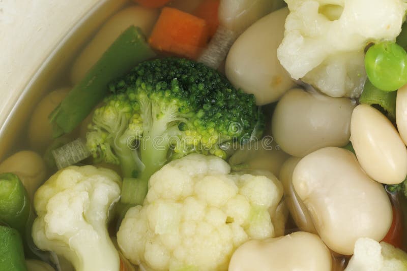 Boiled White Beans with Vegetables. Cooked White Beans Stock Photo ...