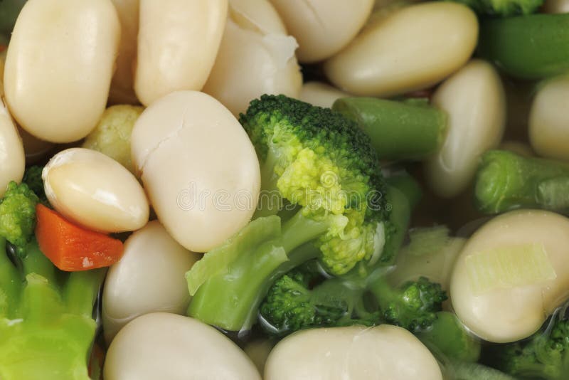 Boiled White Beans with Vegetables. Cooked White Beans Stock Image ...