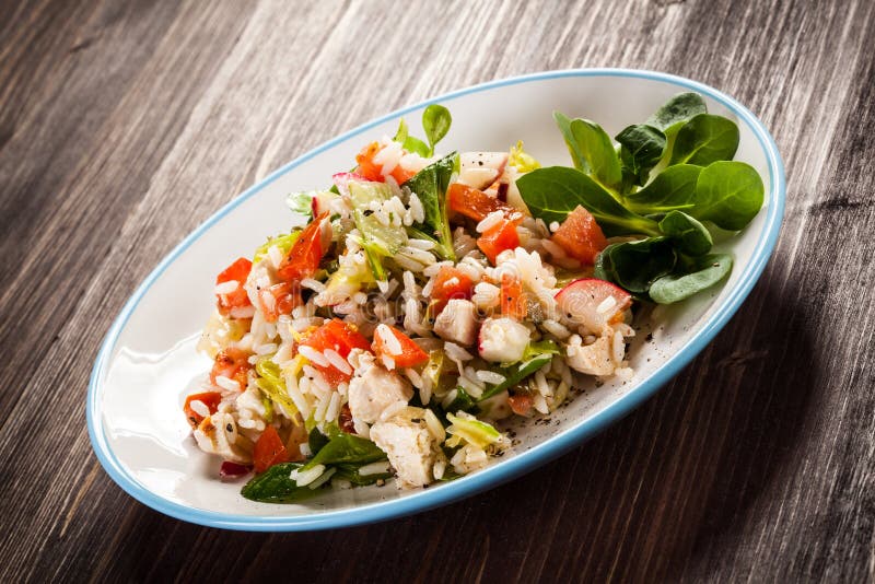 Boiled white rice stock photo. Image of dinner, paprika - 65680630