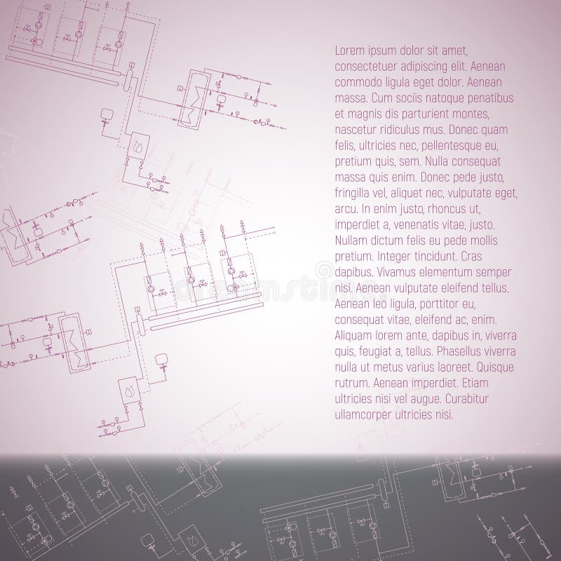 Boiler Engineering Drawing for Installation. Water Heater Vector ...
