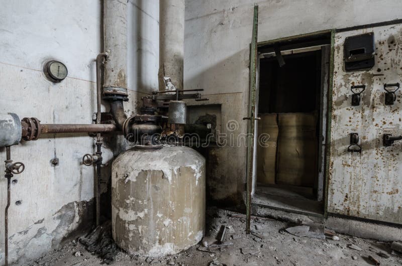 Boiler Room in Abandoned Factory Stock Photo - Image of machinery ...