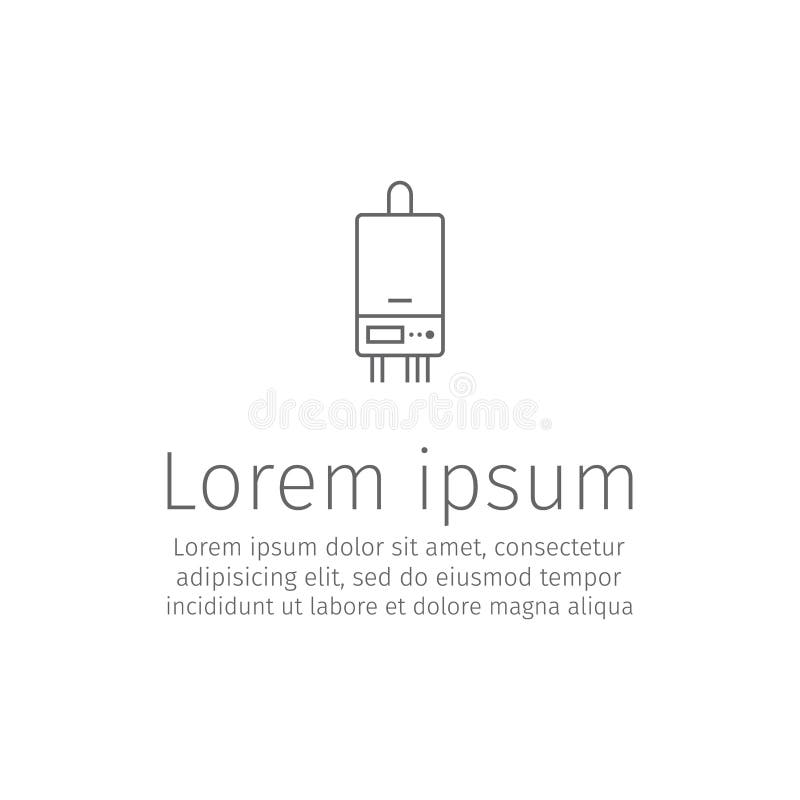 Boiler gas. Line icon. stock illustration. Illustration of heater ...