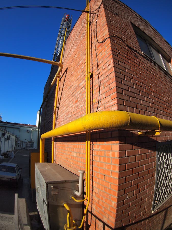 Boiler House with a Gas Pipe Stock Image - Image of warm, industry ...