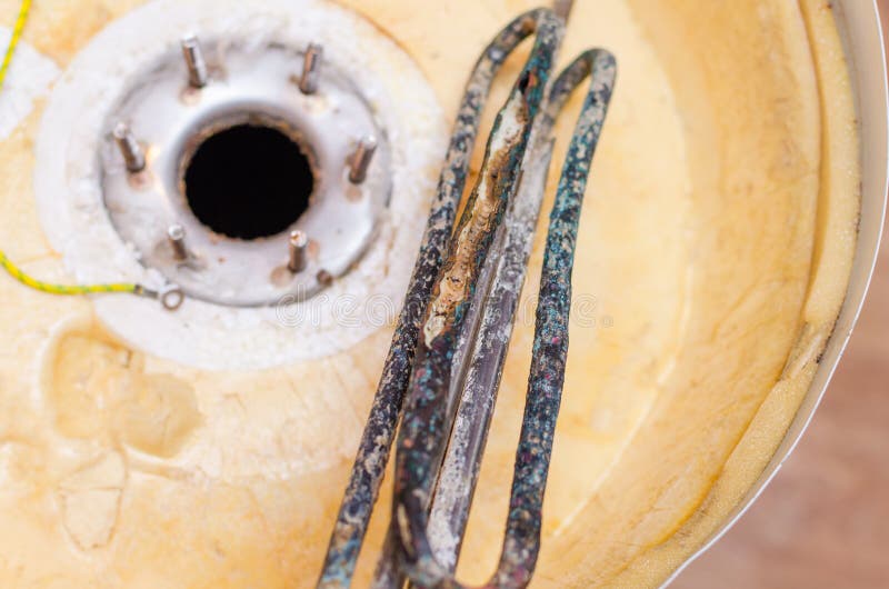 Boiler Repair, Replacement of Broken Water Heating Element Stock Photo ...