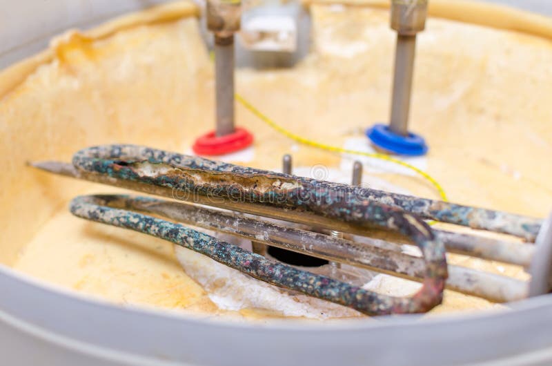 Boiler Repair, Replacement of Broken Water Heating Element Stock Image ...