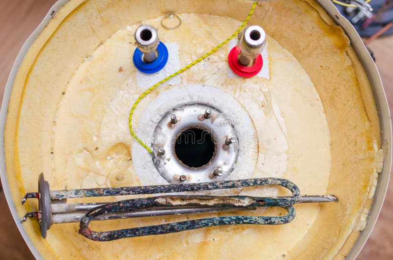 Boiler Repair, Replacement of Broken Water Heating Element Stock Image ...