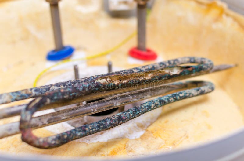 Boiler Repair, Replacement of Broken Water Heating Element Stock Image ...