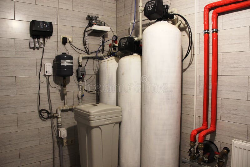 Boiler Room with a Heating System. Small Gas Boiler Room, Equipment ...