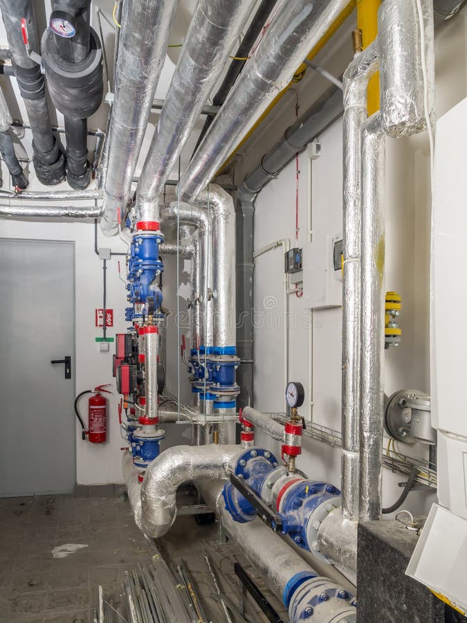 Boiler room installation stock photo. Image of metal - 122304450