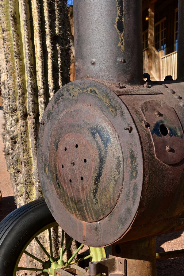 Closeup of the Boiler and Steam Stack of a Very Old Steam Engine ...