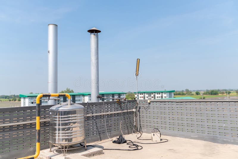 Boiler Systems from Natural Gas Which Include Stack Stock Photo - Image ...