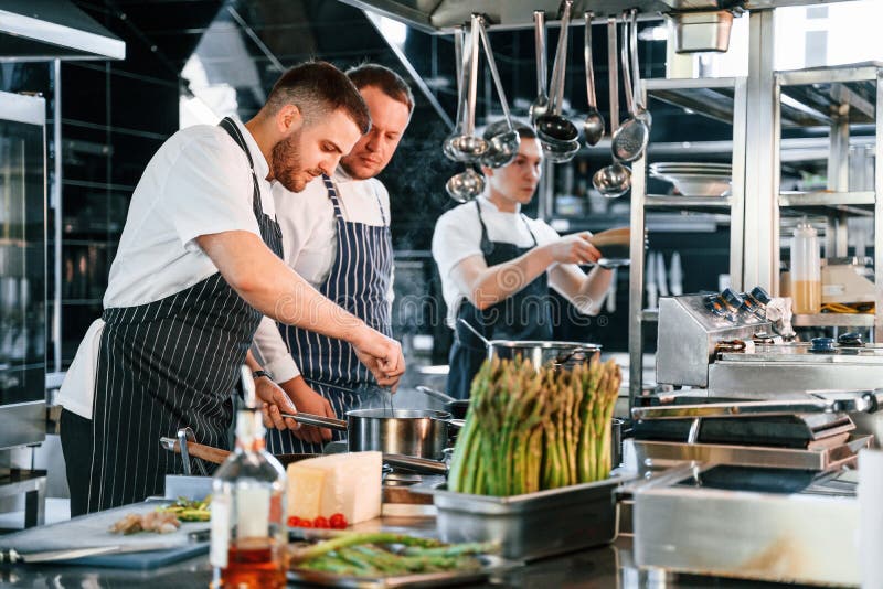 Preparing Food Together Boiling Adding Ingredients Stock Photos - Free ...