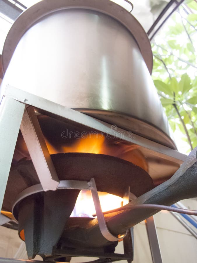 Boiling in the Aluminum Big Pot Stock Image - Image of dish, dinner ...