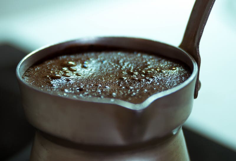 Boiling Coffee In Cezve On The Stove Stock Photo - Image of espresso ...