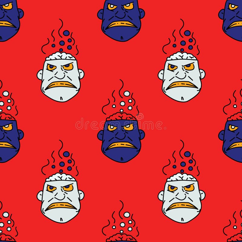 Boiling Brain Seamless Pattern Stock Vector - Illustration of angry ...
