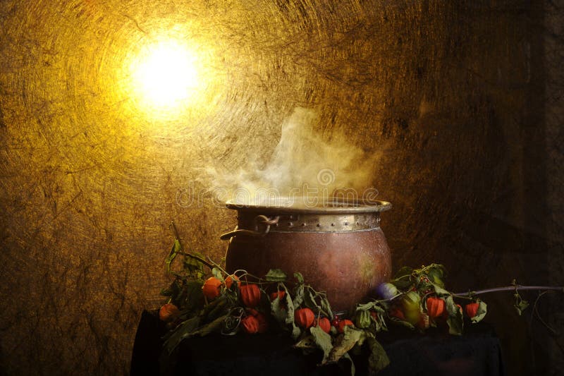 Boiling Copper Halloween Cauldron Stock Image - Image of cauldron ...
